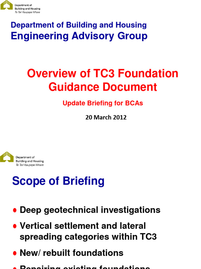 Overview of TC3 Foundation Guidance Document | PDF | Foundation ...