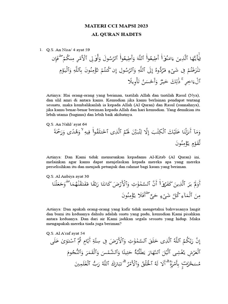 Materi Cci Mapsi 2023 | PDF