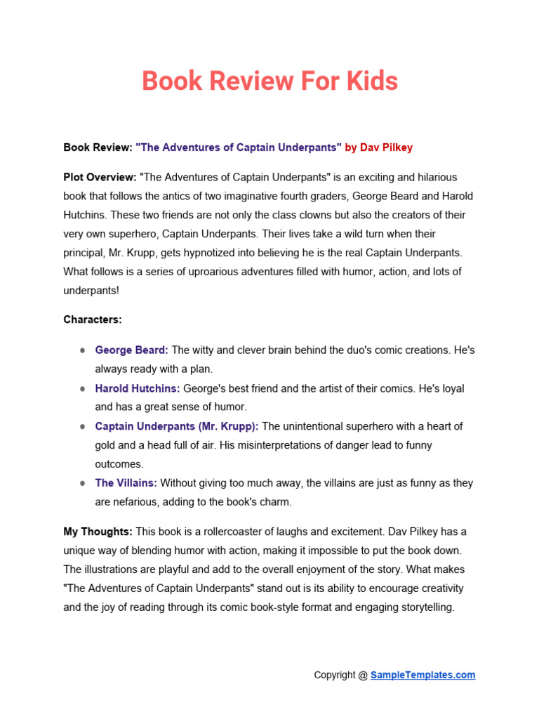 Book-Review-For-Kids | PDF