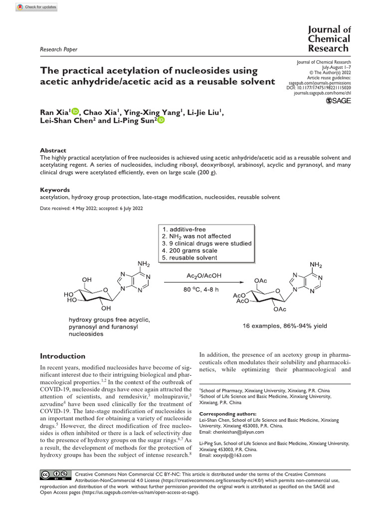 xia-et-al-2022-the-practical-acetylation-of-nucleosides-using-acetic ...