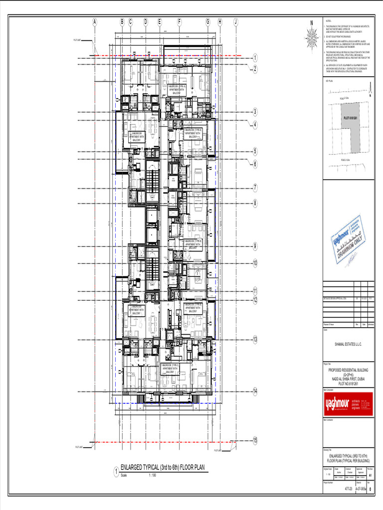 A-07-005a - ENLARGED TYPICAL (3RD TO 6TH) FLOOR PLAN (TYPICAL PER ...