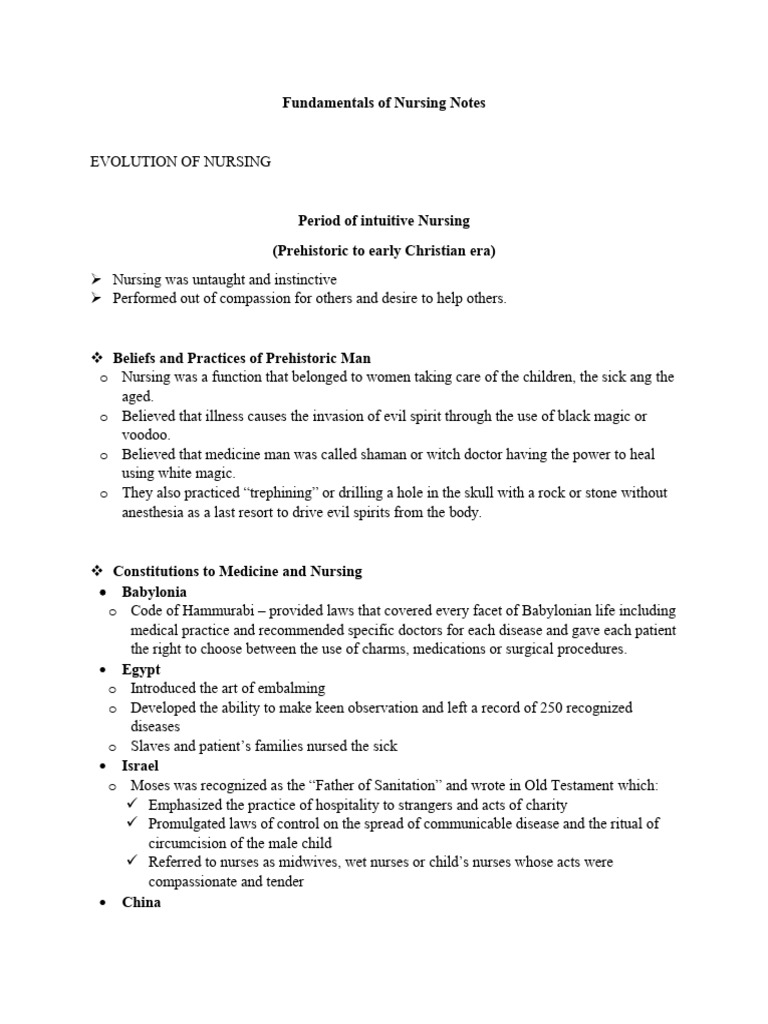 Fundamentals-of-Nursing-Notes | PDF | Medicine | Nursing