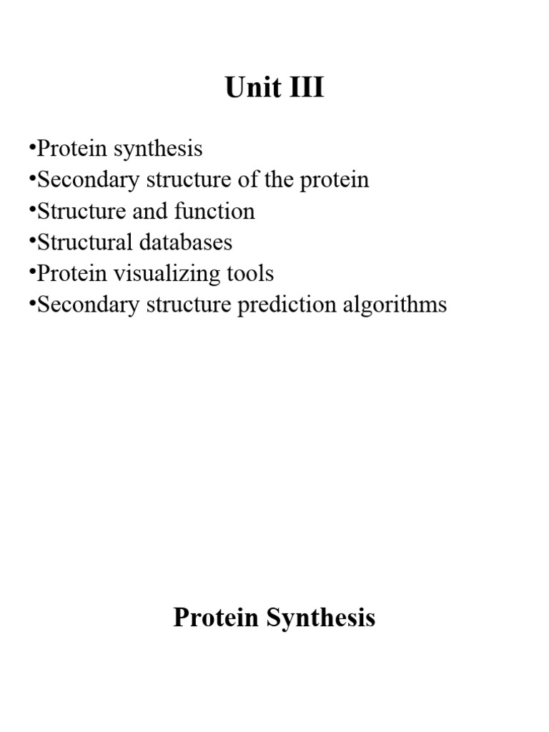 Unit 3 Structure Biology | PDF | Translation (Biology) | Ribosome
