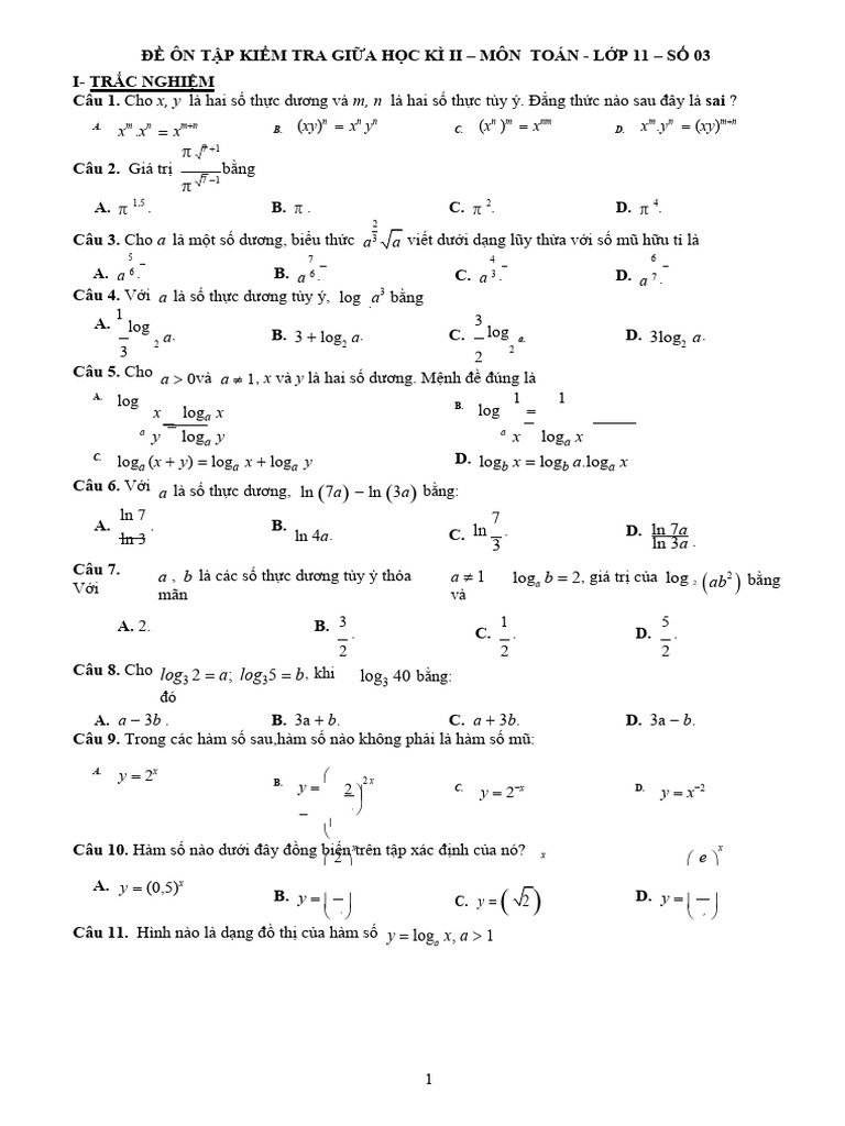GK2 K11 Đề số 3 | PDF