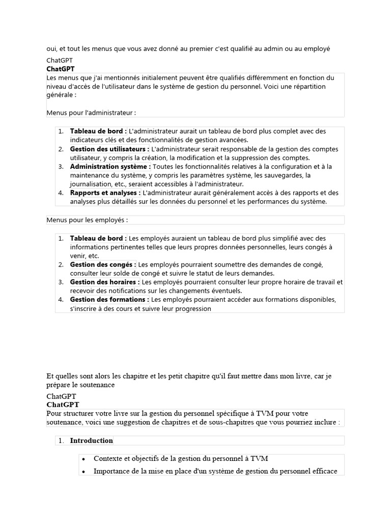 Menus de gestion pour TVM : Admin et Employés | PDF | Gestion des ...