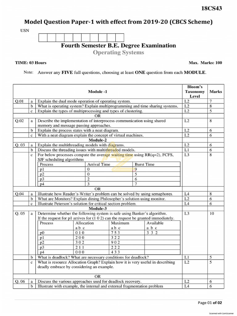 18cs431 - Model QPs | PDF