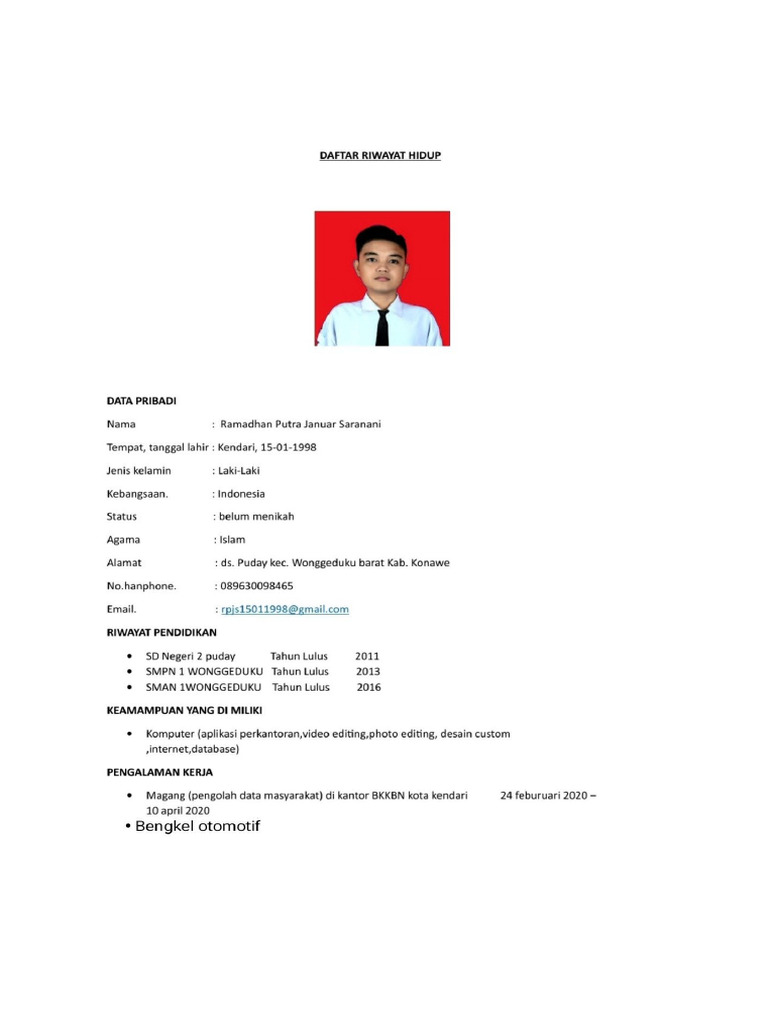 Contoh CV Lamaran Kerja | PDF