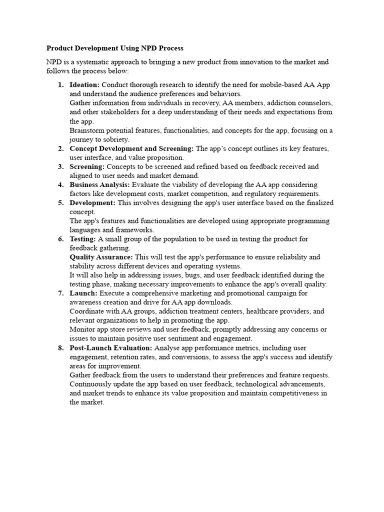 Product Development Using NDP Process | PDF | Mobile App | New Product ...