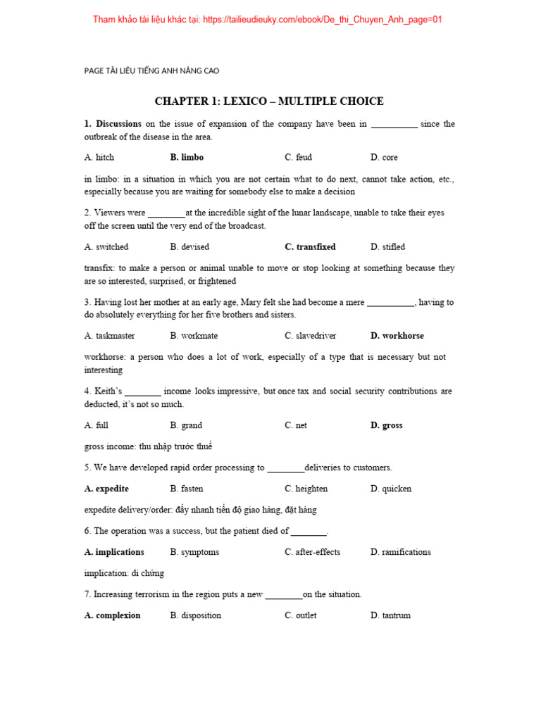 Lexico Multiple Choice Word Formation for Nec | PDF Lexico Multiple Choice Word Formation for Nec | PDF