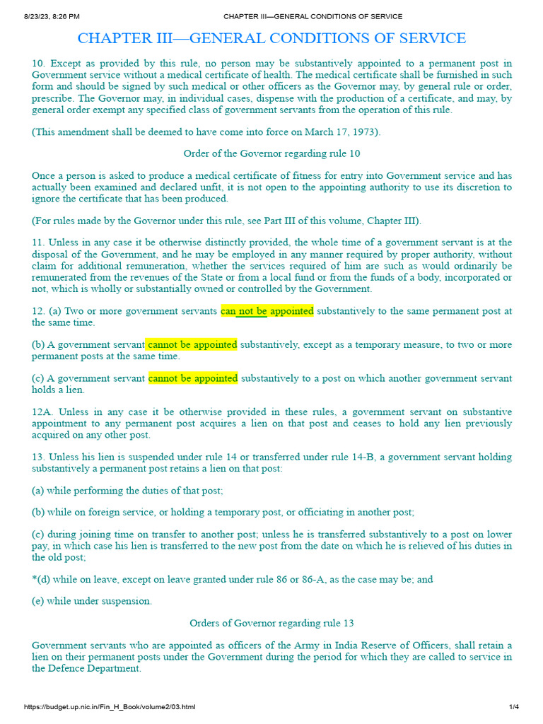 Chapter Iii-General Conditions of Service | PDF | Lien | Government