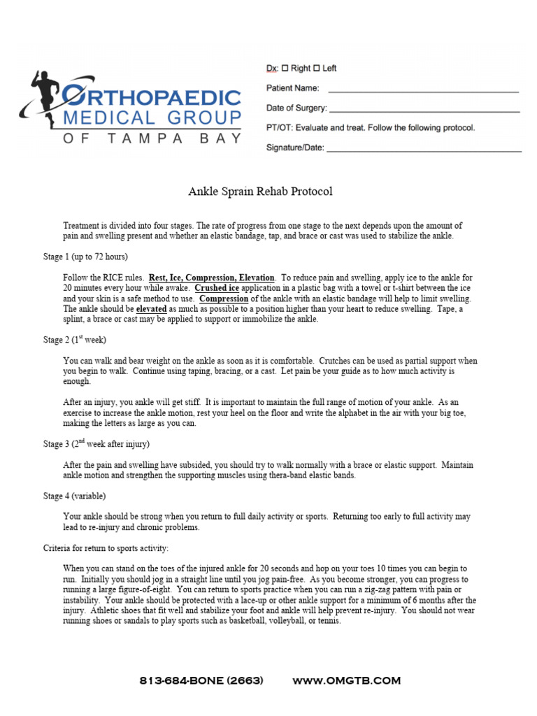 Ankle Sprain Rehab | PDF | Clinical Medicine | Musculoskeletal System