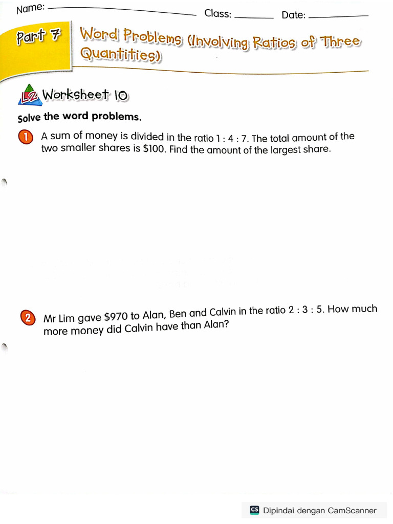 Extra Problem Set - Word Problems | PDF