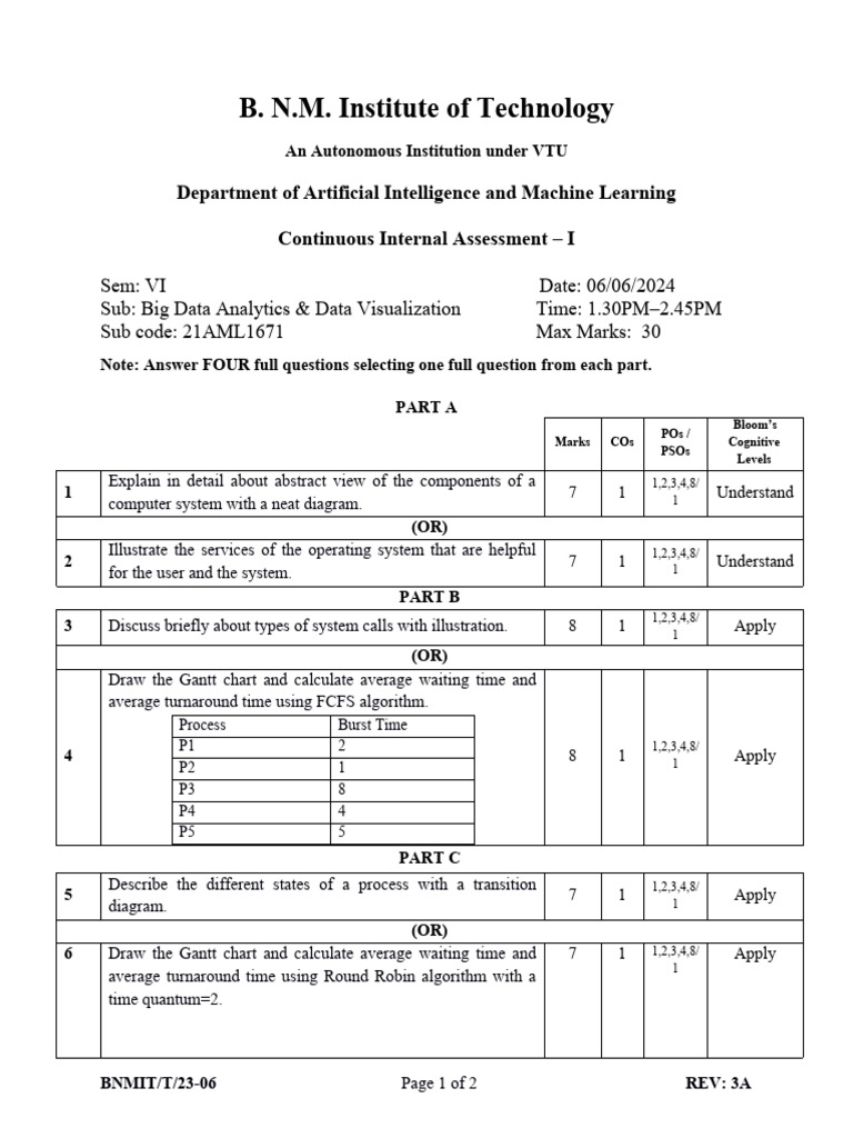 Model _QP_BE_BDA | Download Free PDF | Process (Computing) | Computing