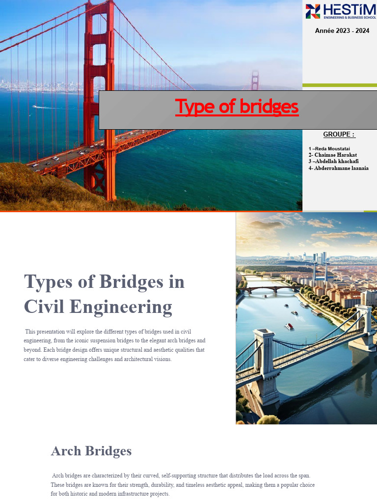 Types of Bridges in Civil Engineering | PDF | Bridge | Concrete