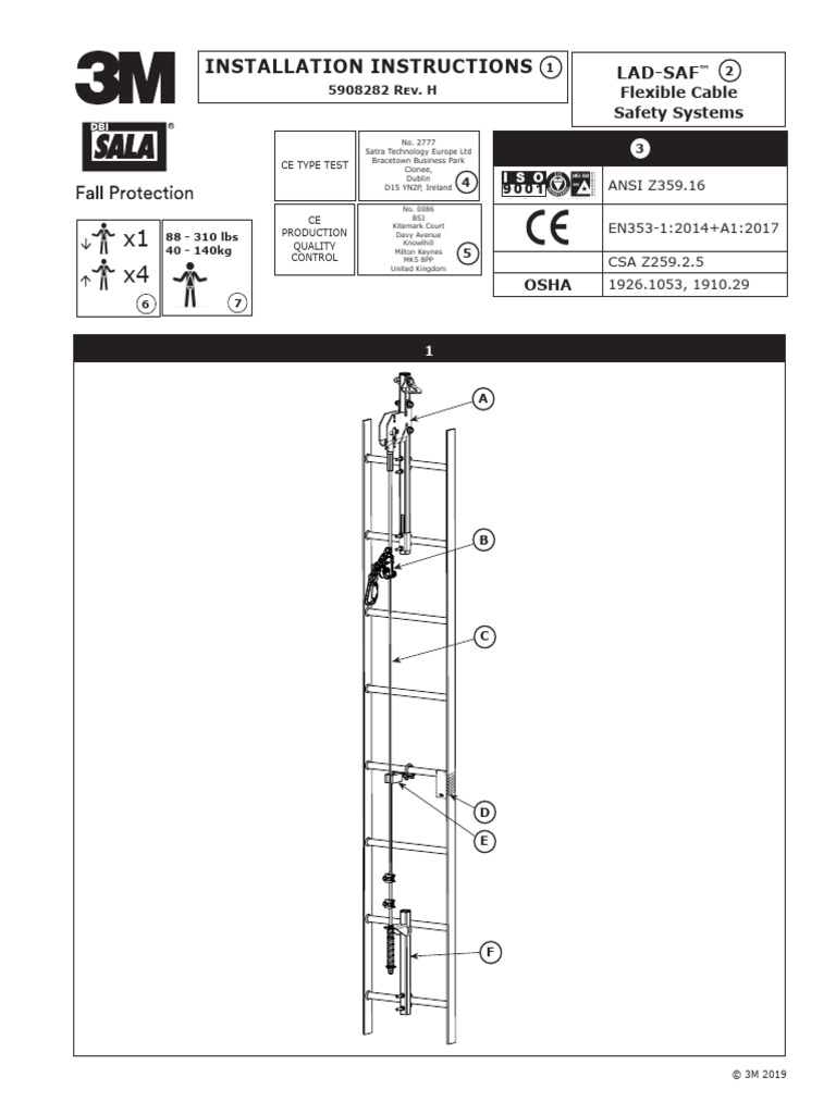 3M LAD-SAF™ Installation Guide | PDF | Safety