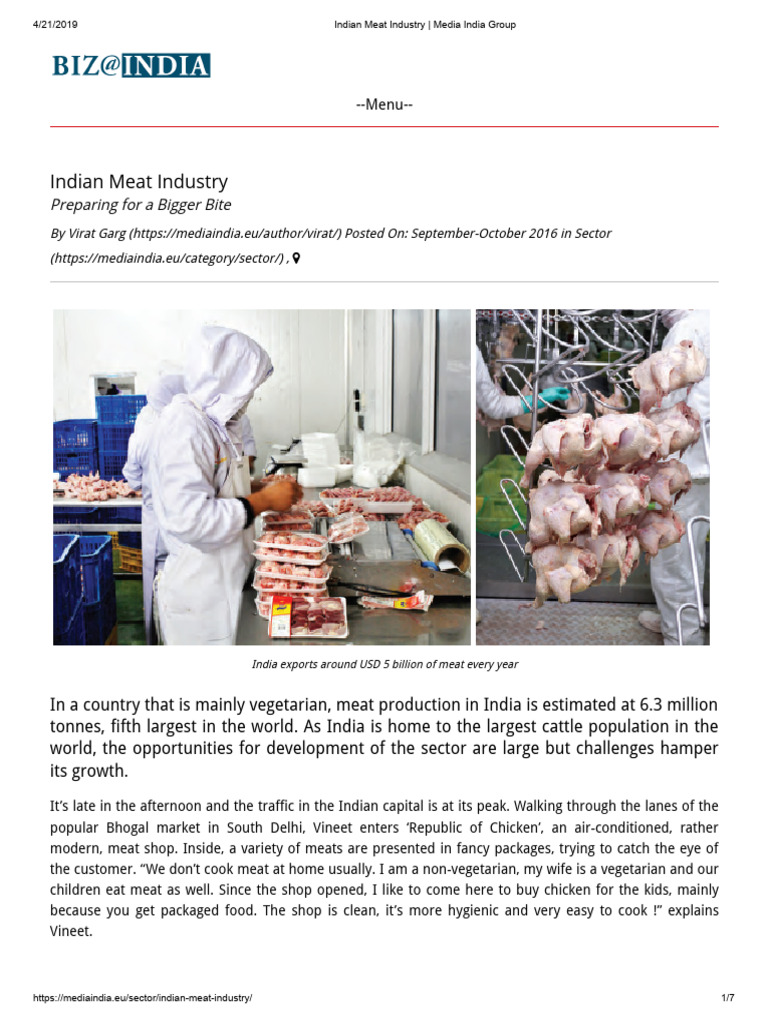 Indian Meat Industry - Media India Group | PDF | Beef | Meat