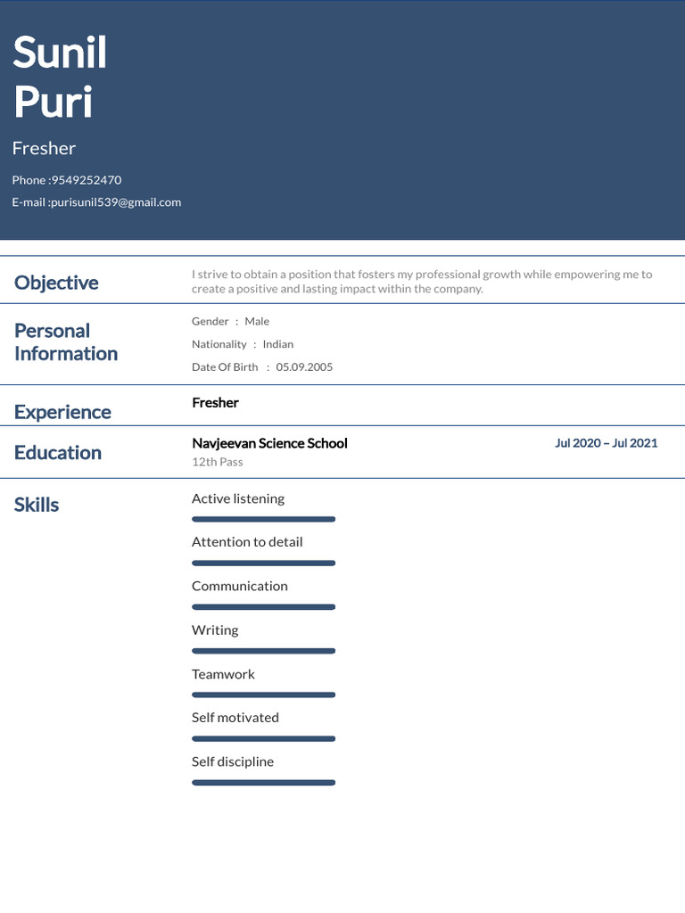 Sunil - Resume - 85 | PDF