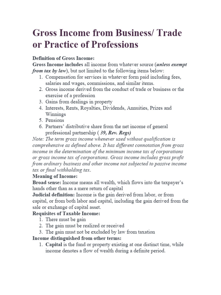 Gross Income From Business | PDF | Gross Income | Lease