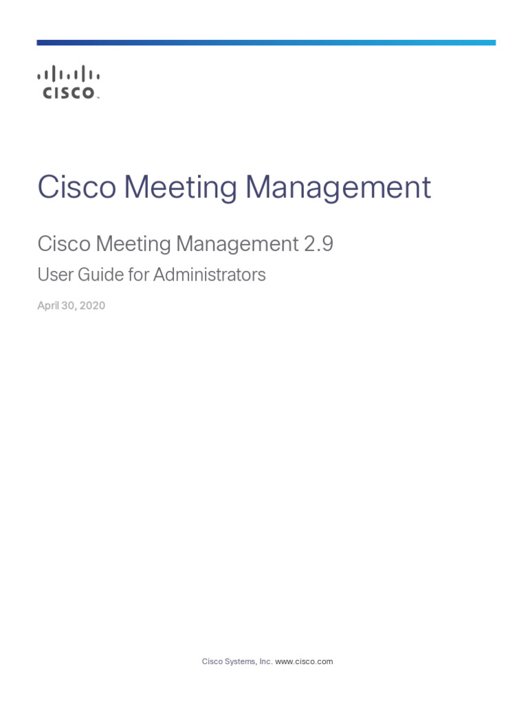 Cisco Meeting Management 2 9 User Guide Administrator | PDF | Public ...