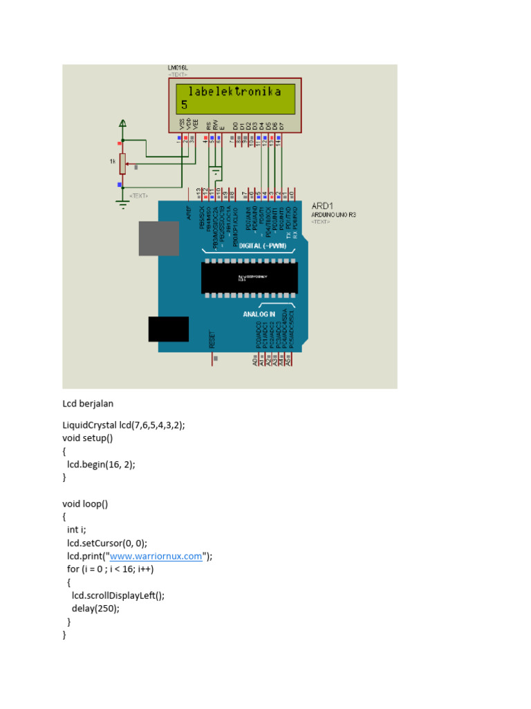 simulasi proteus project LCD dan LCD KEYPAD | PDF