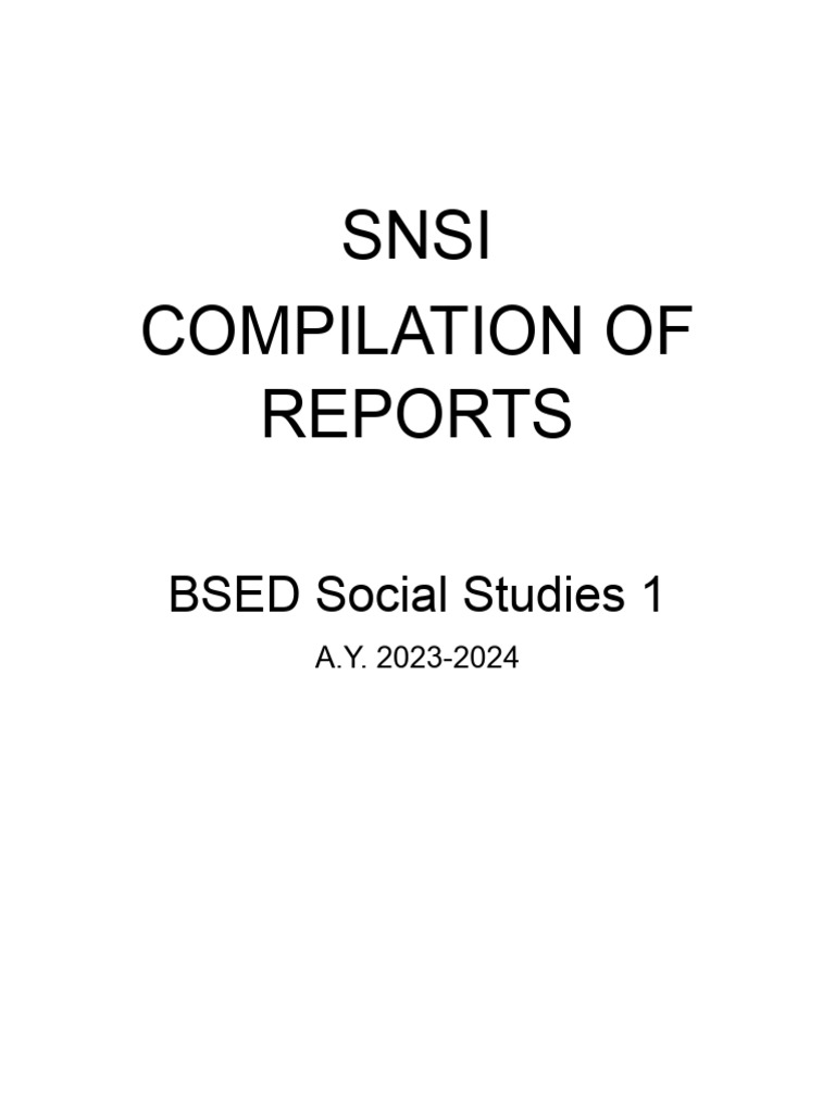 SNSI-COMPILATION-OF-REPORTS | PDF | Educational Technology | Mass Media