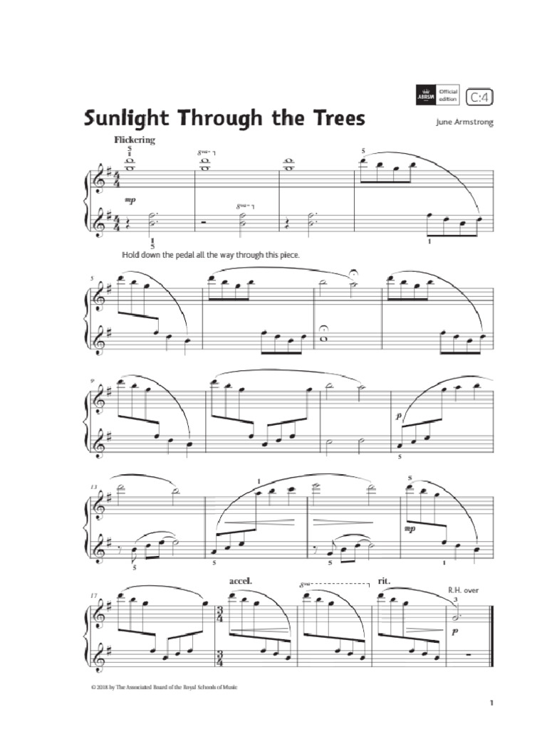 Sunlight Through the Trees C4 grade 1 | PDF