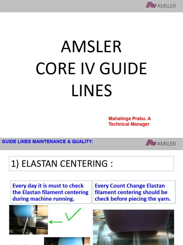 Amsler Core Guidelines - New | PDF | Spinning (Textiles) | Yarn