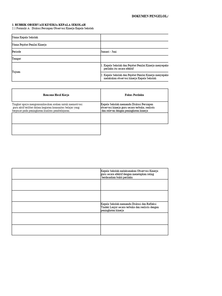 Form Observasi KS | PDF
