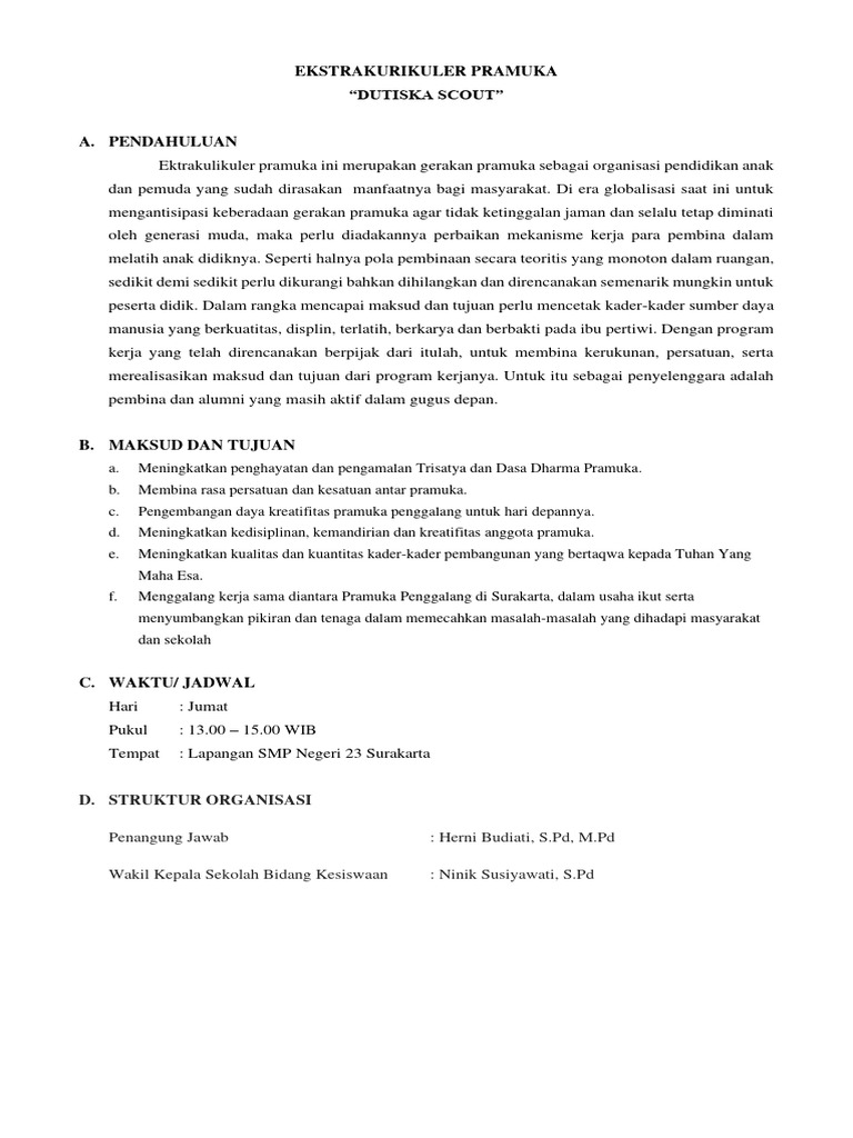 Program Pramuka Dutiska | PDF