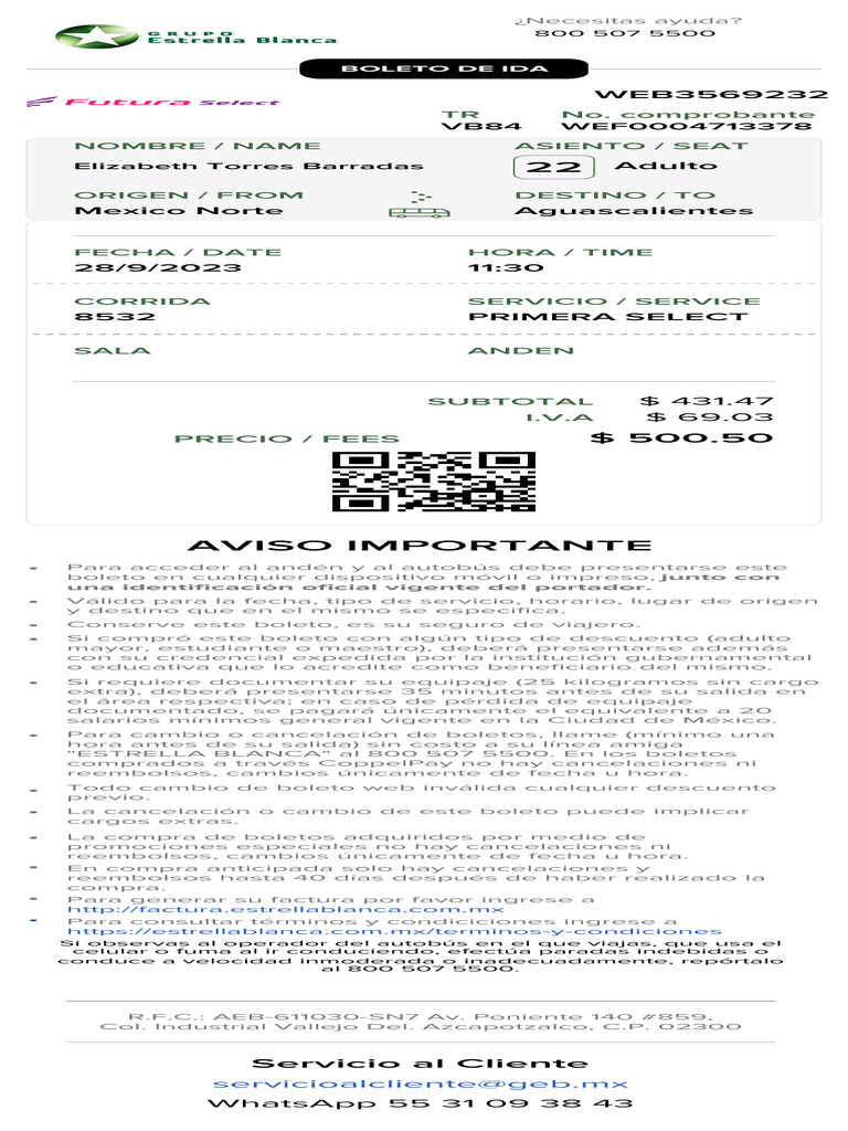 Boleto de Autobús: Información y Requisitos | PDF