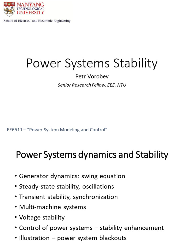 1 Power System Stability | Download Free PDF | Oscillation | Electric ...