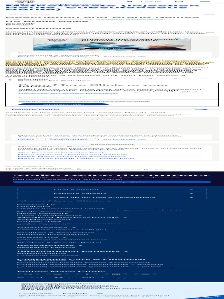 Methotrexate (Injection Route, Subcutaneous Route | PDF | Health Care ...