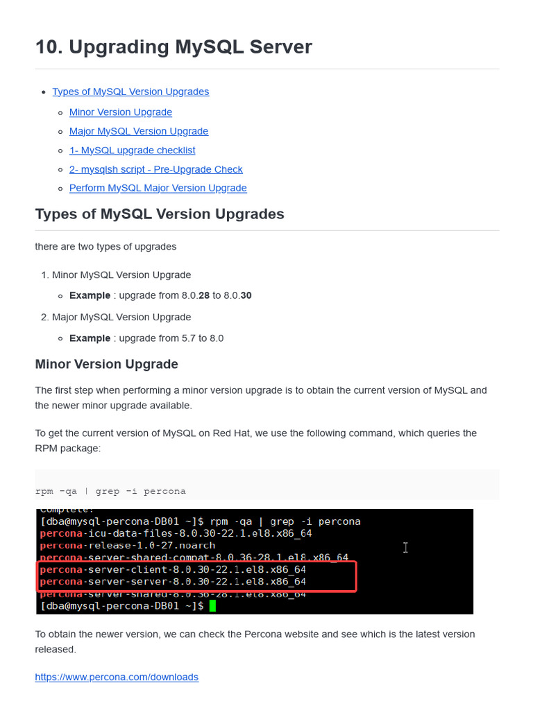 Upgrading MySQL Server | PDF | My Sql | Software