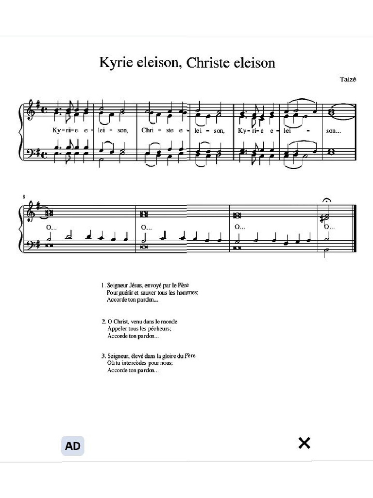 Kyrie Eleison Christ Eleison | PDF