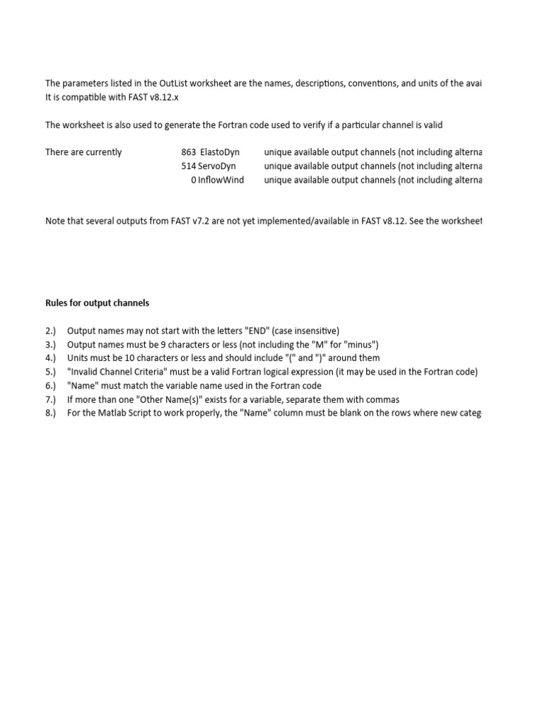 Out List Parameters | PDF | Parameter (Computer Programming) | Physical Quantities