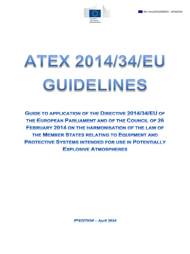 ATEX 2014-34-EU Guidelines - 5th Edition March 2024 Clean | PDF | European Economic Community ...