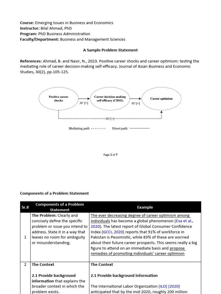 01 Problem Statement | Download Free PDF | Optimism | Cognitive Science
