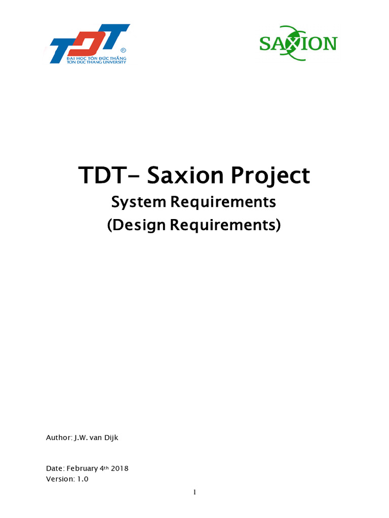 TDT - System Requirements - Filled | PDF | Electrical Engineering