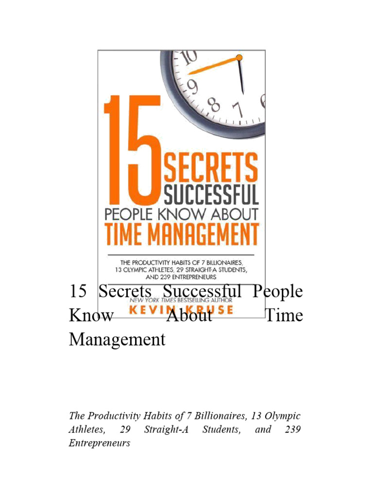 15 Secrets of Time Management | PDF