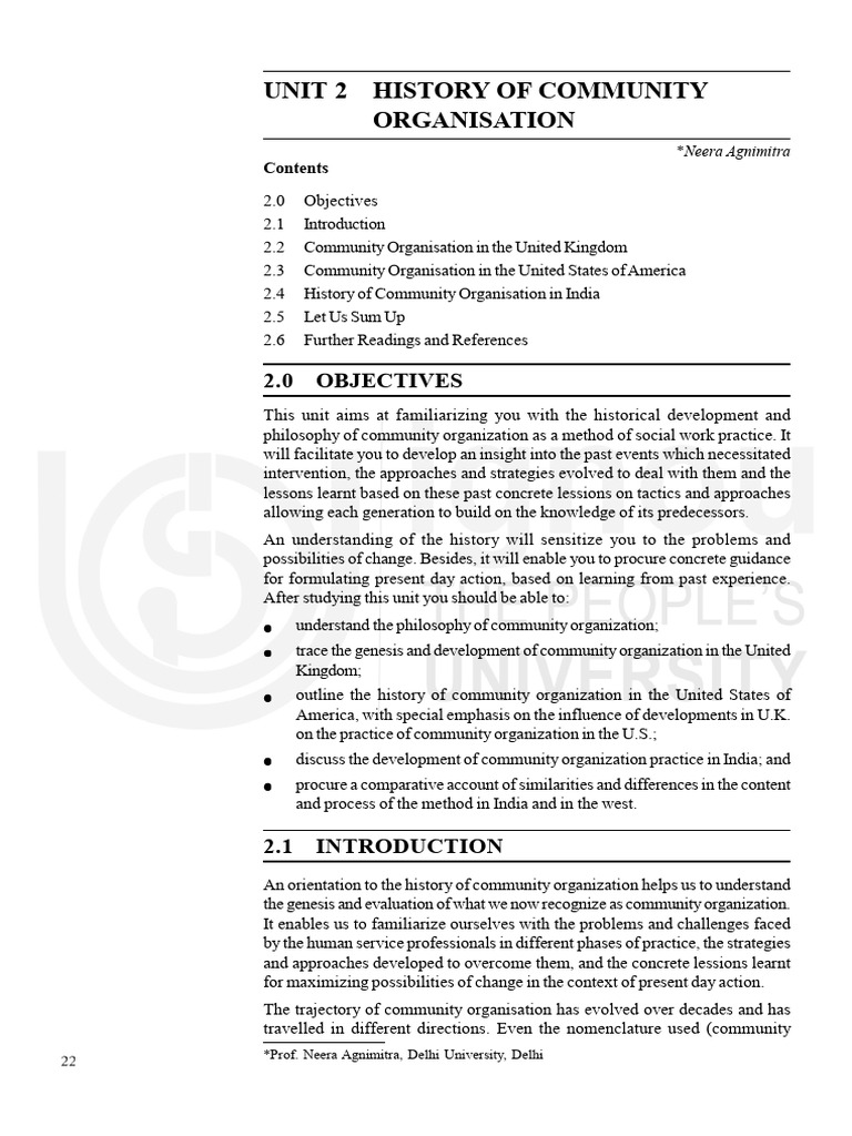 History of Community Organization | PDF | Social Work | Community