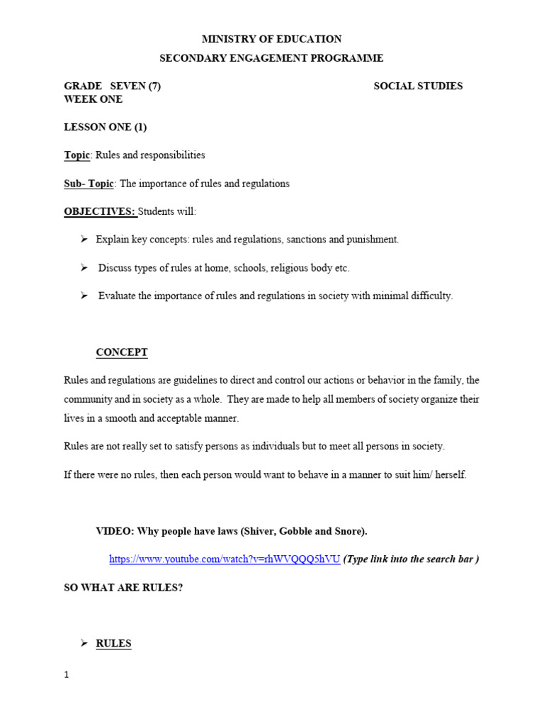 Grade 7 Social Studies Week 1 Lesson 1 | PDF | Punishments | Social ...
