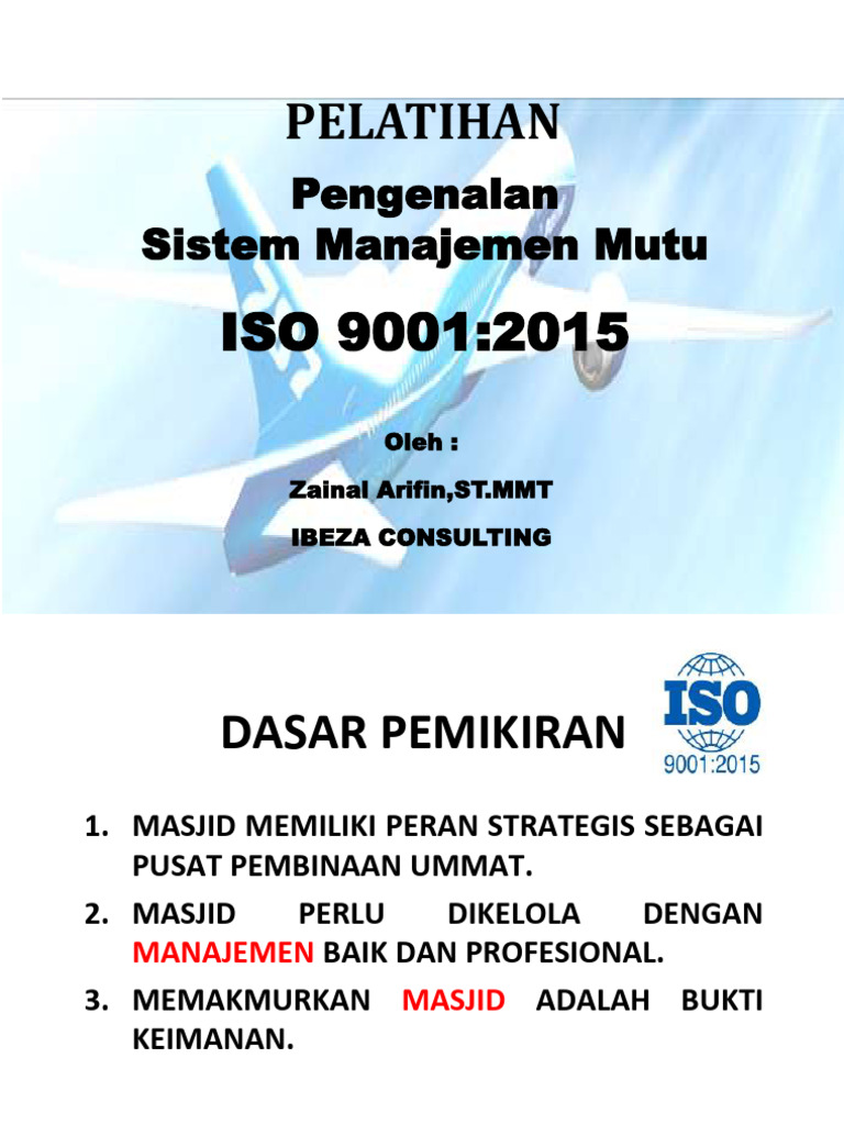 Materi Pelatihan Iso 9001 2015 Mas 220825072556 7bdae171 | PDF | Karier & Perkembangan | Bisnis