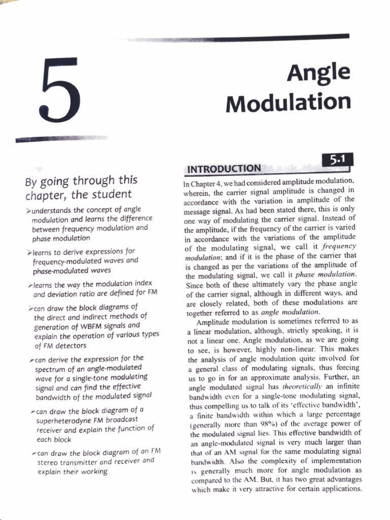 Angle Modulation with numericals | PDF