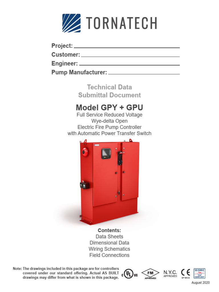 Model GPY + GPU: Technical Data Submittal Document | PDF | Switch | Mains Electricity