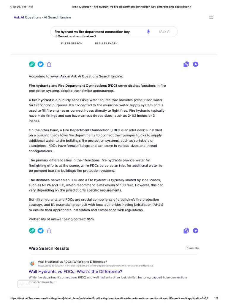 Iask Question Fire Hydrant Vs Fire Department Connection Key Different ...