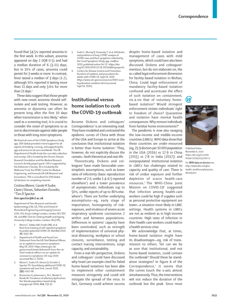 Institutional Versus Home Isolation To Curb The CO | PDF | Diseases And ...