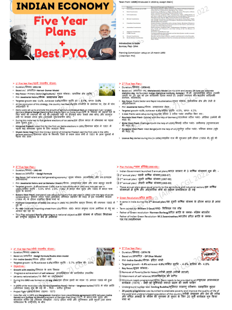 Indian Economic 5 years plan | PDF