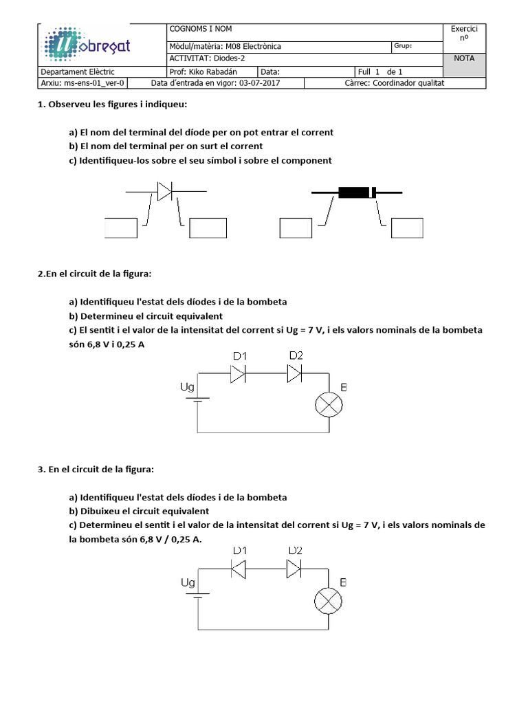 Ex04 - Diodes - II | PDF