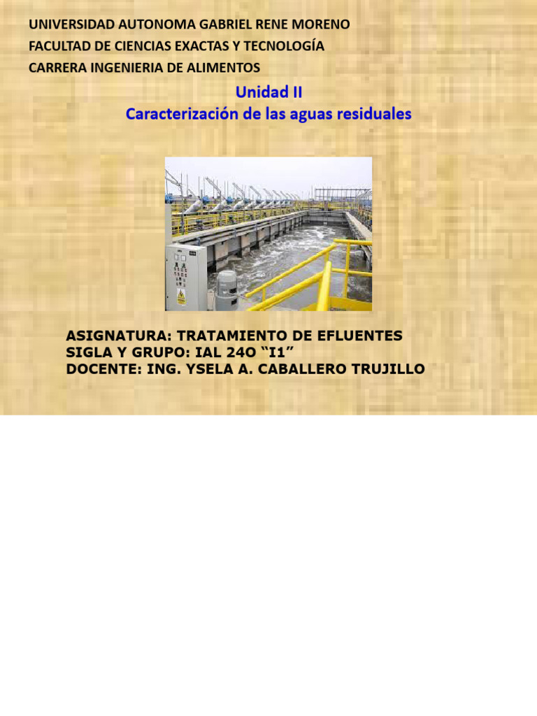 Unidad 2 Caracterizacion Del Agua Residual | PDF | Aguas residuales | Agua