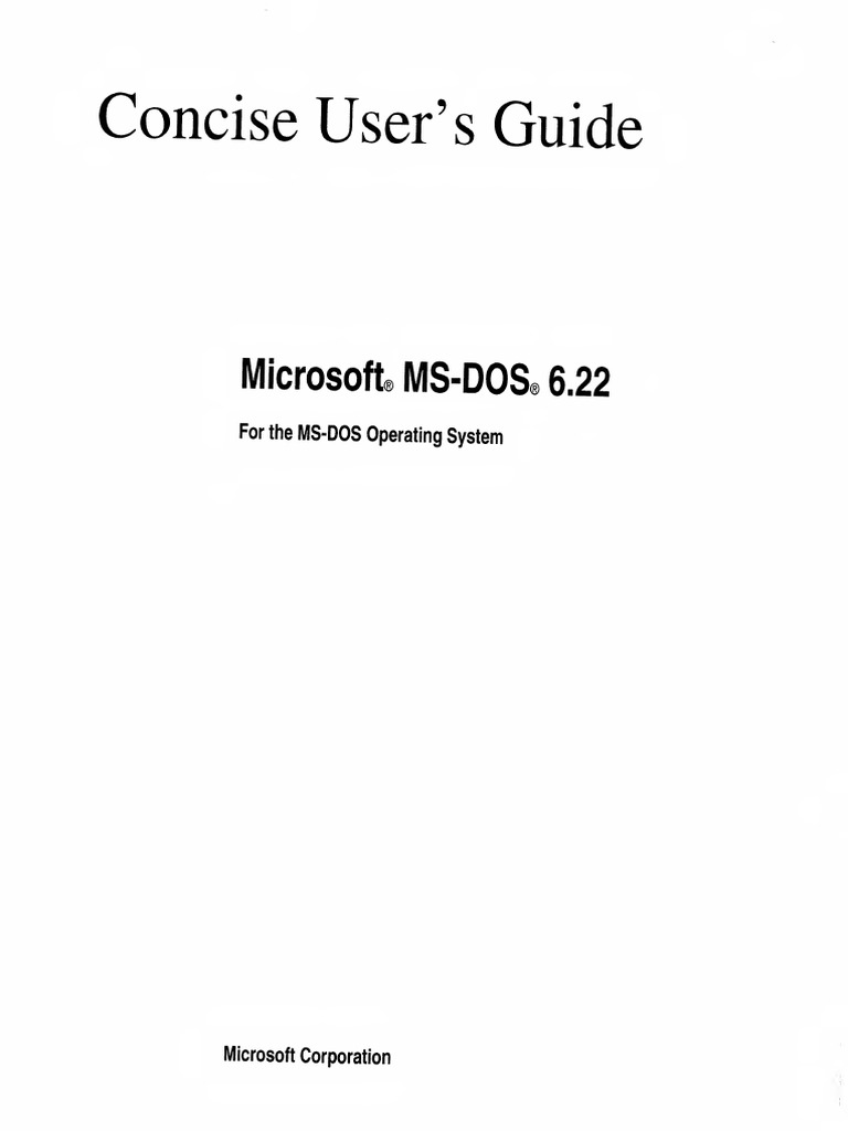 Msdos Manual 622 | PDF | Computer File | X86 Architecture